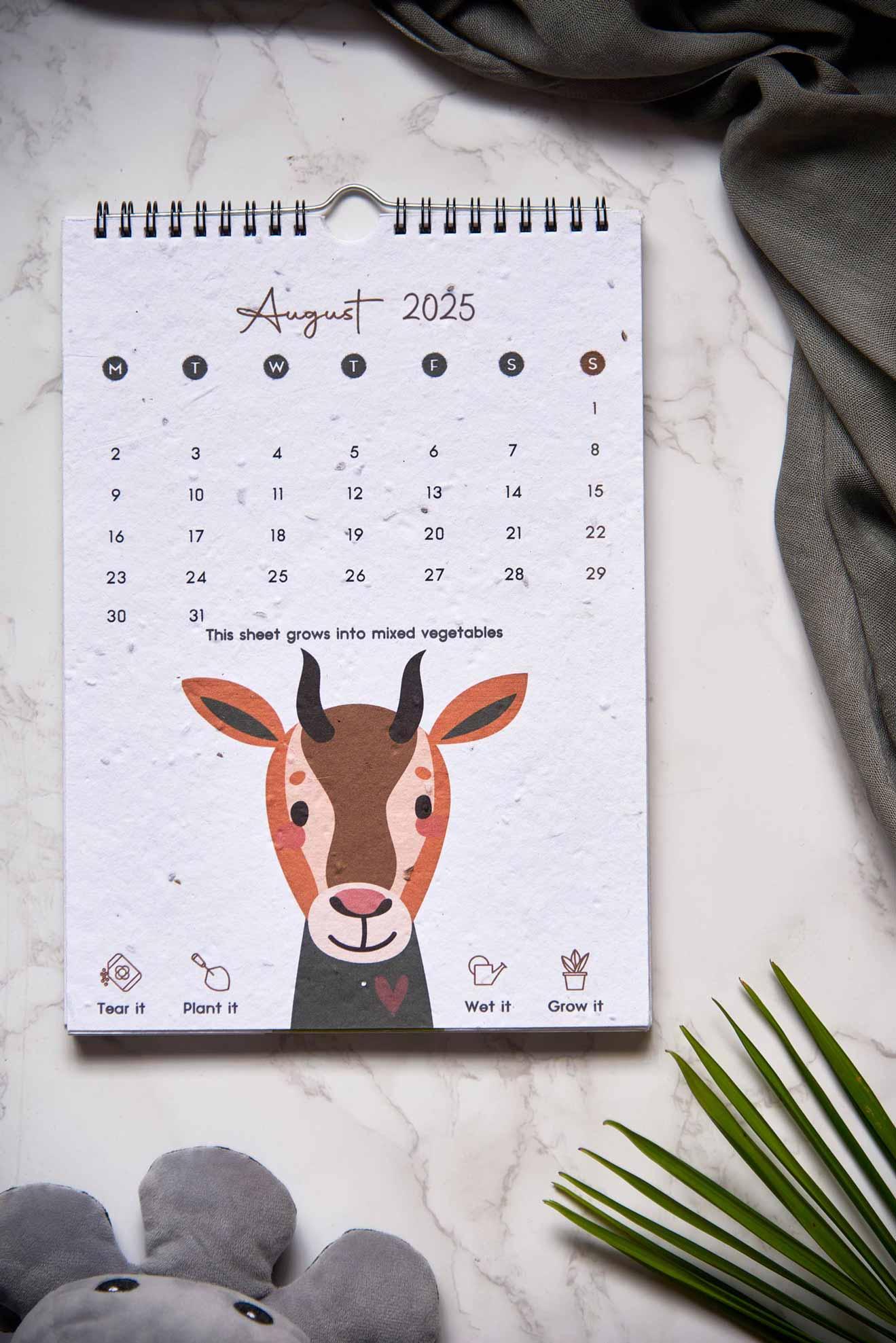 Plantable Seed Paper Calendars | Sustainable | Handmade | Eco-Friendly
