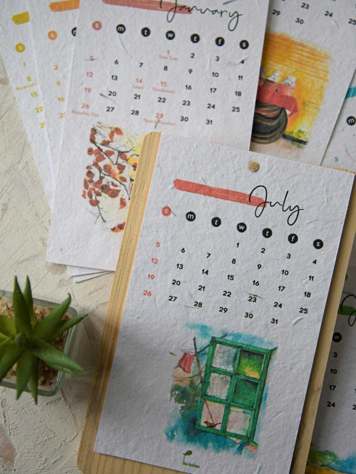 Plantable Seed Paper Calendars | Sustainable | Handmade | Eco-Friendly